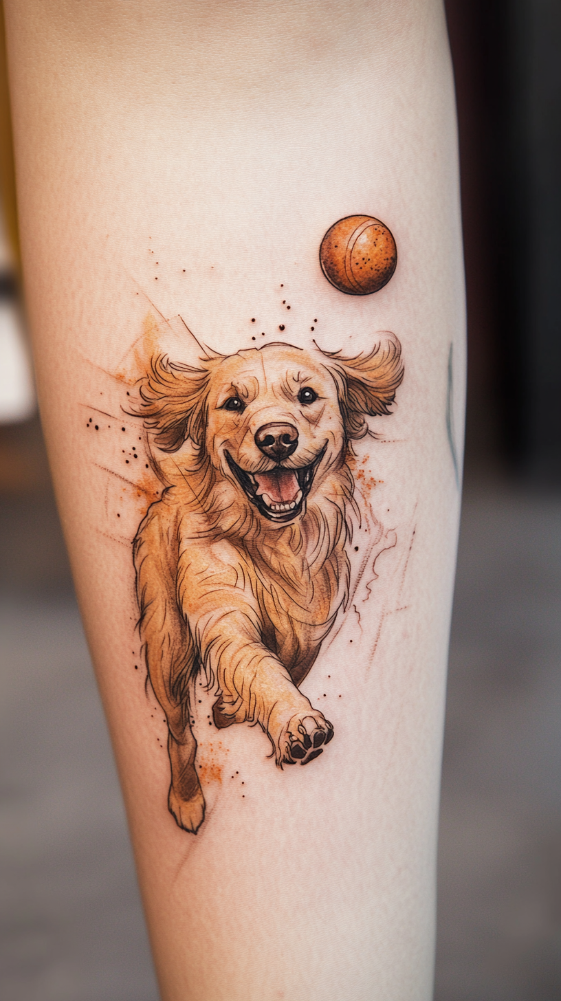 22 Golden Retriever Tattoo Ideas - Smart Dog Learning