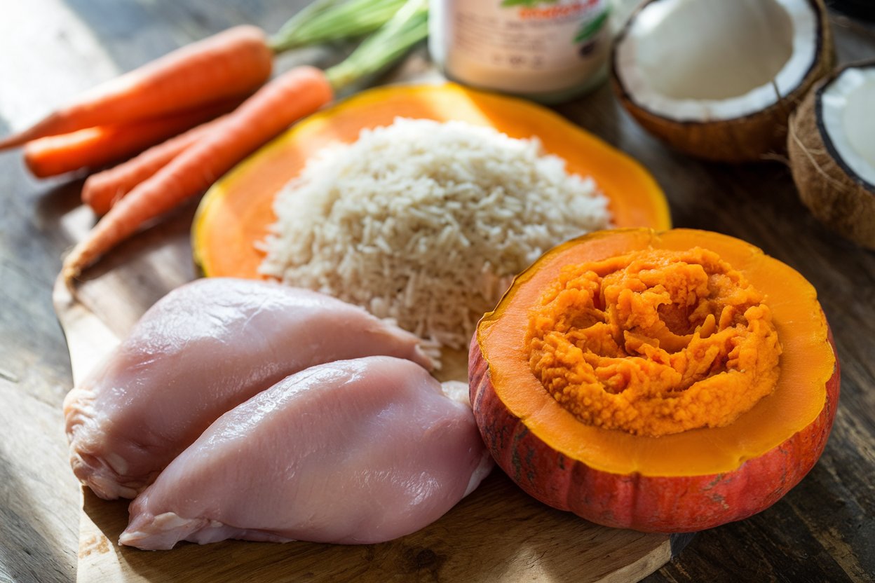 Chicken, Rice, and Pumpkin Dog Food Recipe for Dogs with Allergies ...